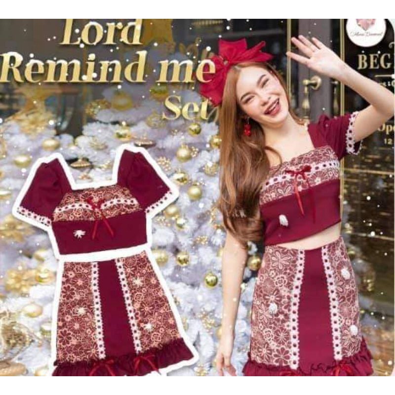 MARIA DAIMOND :LORD REMIND ME :SZ.XS เซตเสื้อกระโปรงสีแดงสวยมากก มือ1 ...