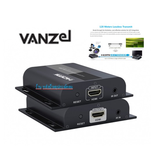 VANZEL HDBITT HDMI EXTENDER OVER CAT6 WITH IR UP TO 120M รุ่น LE-H120 | Shopee Thailand