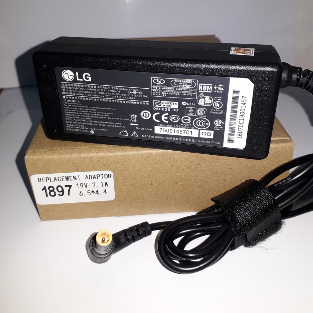 Lg-lg 19V 2.1A/ 1.7A 40W monitor TV Charger อะแดปเตอร์โบนัสสายไฟ ADS ...