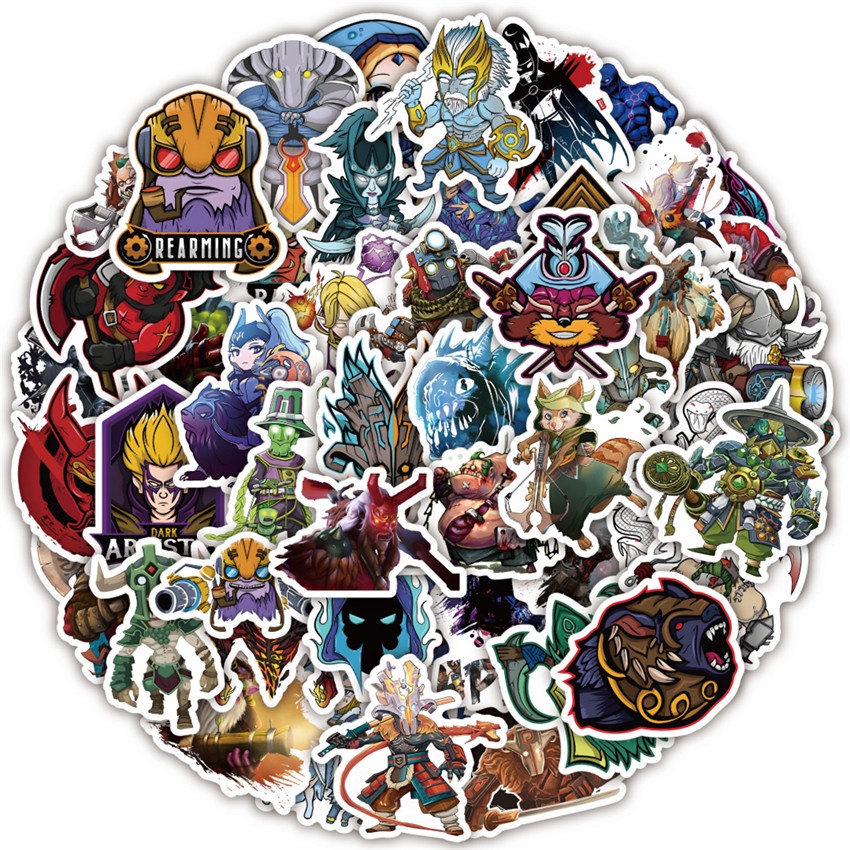 DOTA 2 Series 02 Q Stickers 50Pcs/set DIY Fashion Mixed Waterproof ...