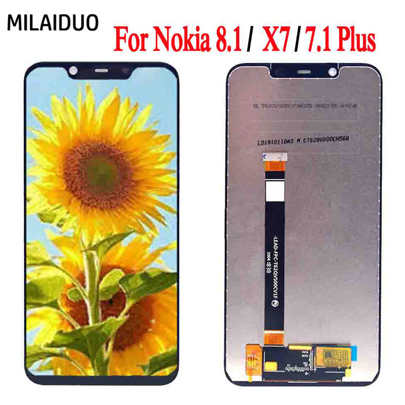 Lcd สําหรับ Nokia 7.1 Plus / X7 / Nokia 8.1 จอแสดงผล LCD Touch Screen ...