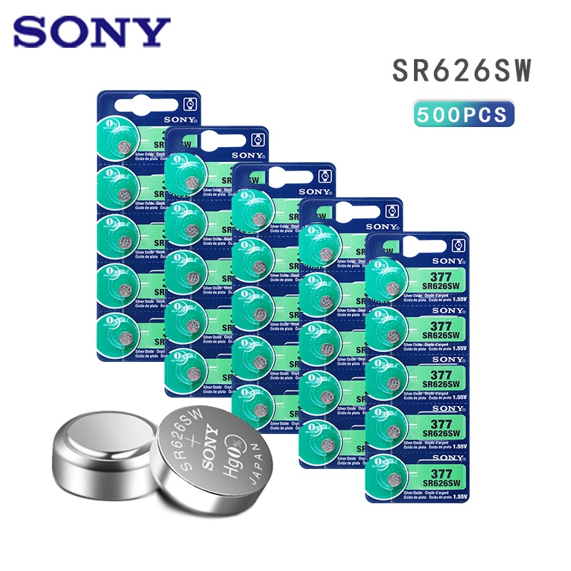 500pcs NEW SONY Original 377 376 177 SR626SW 626 SR626 V377 AG4 Watch ...