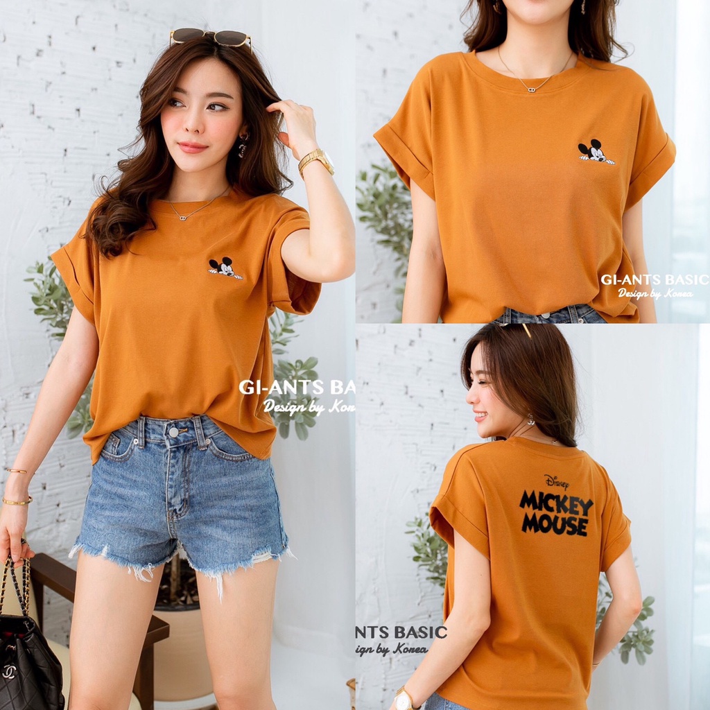 Gi-ants BASIC เสื้อยืดลายการ์ตูนน่ารัก แขนเบิ้ล T-Shirtnista (GIA6D) | Shopee Thailand