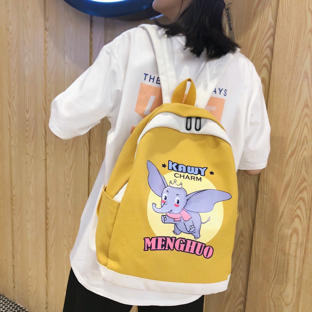 av GUC SELECTED(B1295)กระเป๋าเป้สกรีนรูปช้าง | Shopee Thailand