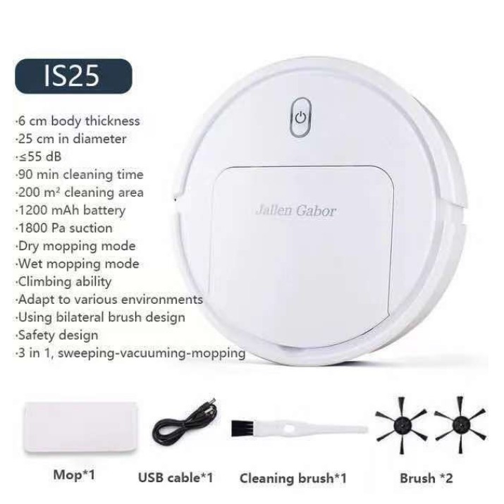 Jallen Gabor รุ่น IS25 เครื่องดูดฝุ่นอัตโนมัติ หุ่นยนต์ 2in1 cleaning ...