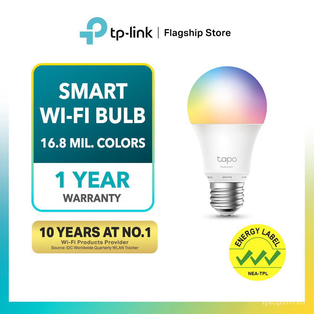 【จัดส่งที่รวดเร็ว】TP-LINK Tapo L530E Energy Monitoring Smart WiFi LED Light Bulb 16 mil Colors ...