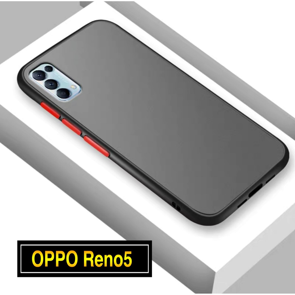พร้อมส่ง Case OPPO Reno 5 5G เคสกันกระแทก ปุ่มสีผิวด้าน ขอบนิ่มหลังแข็ง ...