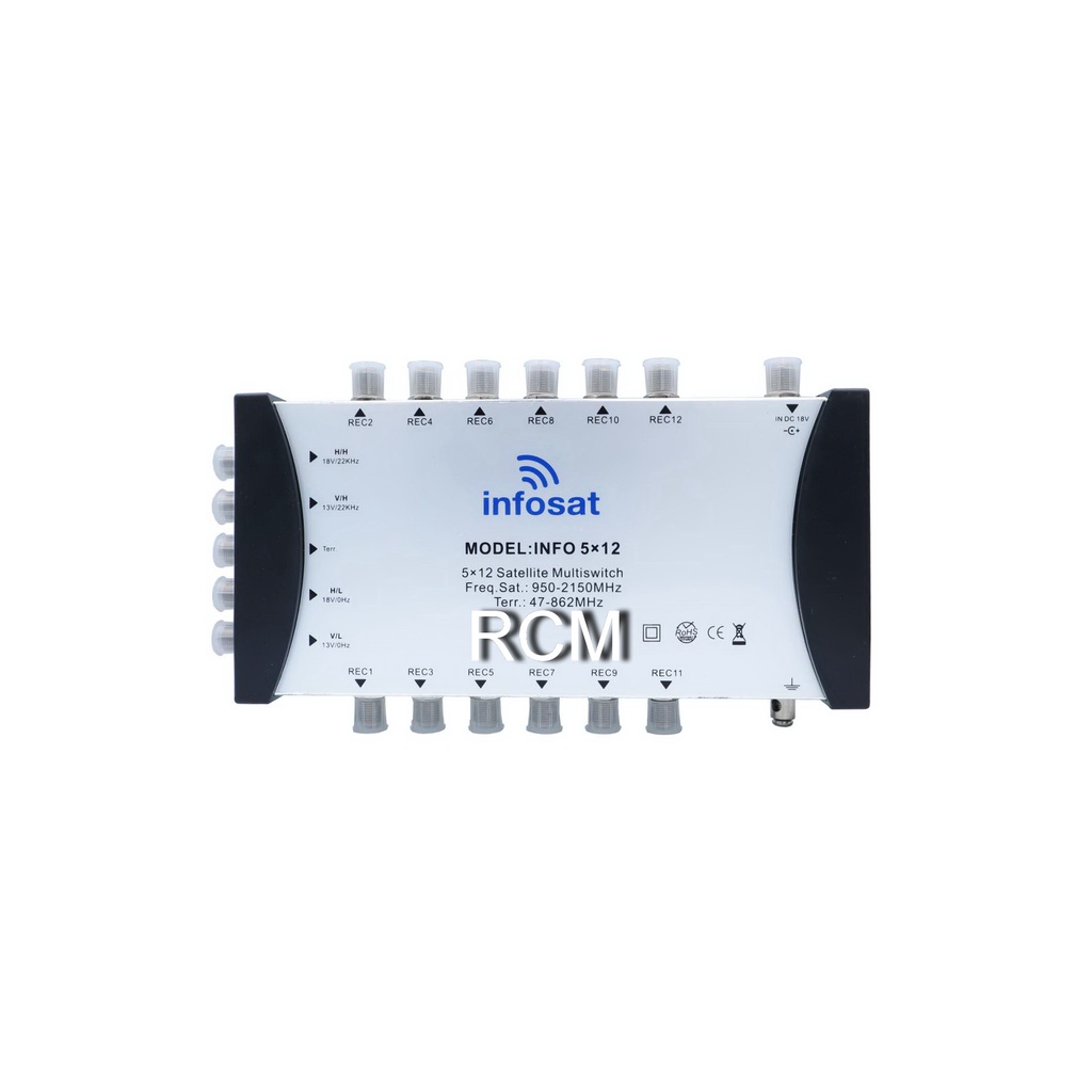 Multi Switch infosat INF-5x12,แบบ 2ดาวเทียม+1ดิจิตอล in 12 out | Shopee ...
