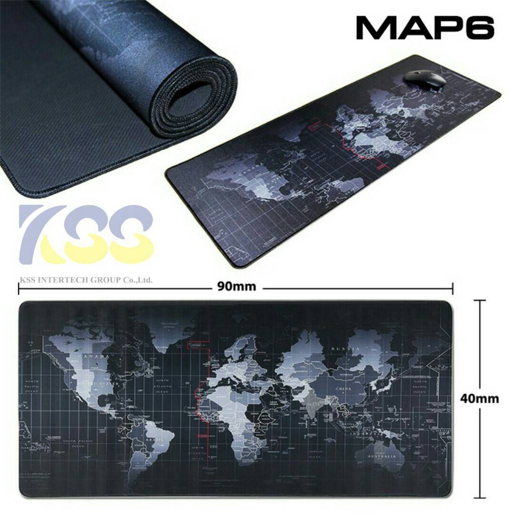 แผ่นรองเมาส์ ลายแผนที่ รุ่น NP-MAP1 ขนาด(30x80) / รุ่น NP-MAP6 ขนาด(40*90) สีดำ | Shopee Thailand