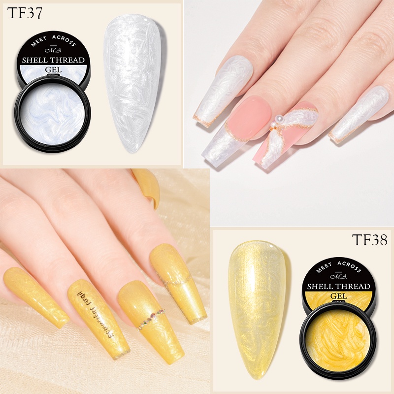 Meet ACROSS 5ML Pearl Shell Thread Gel Nail Polish UV Soak Off Gel ...