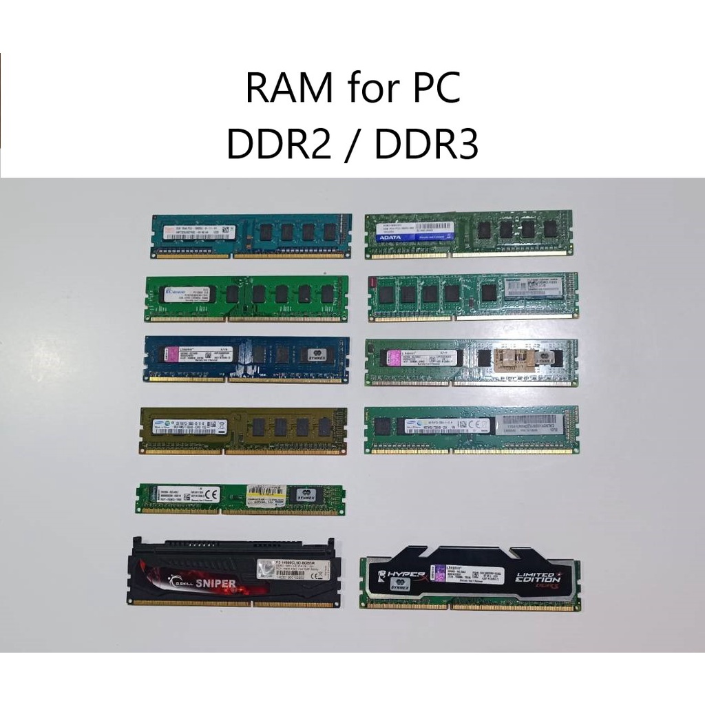 RAM PC มือ 2 DDR3 / DDR2 ขนาด 2GB / 4GB / 8GB หลายรุ่น รับประกัน 30 วัน | Shopee Thailand