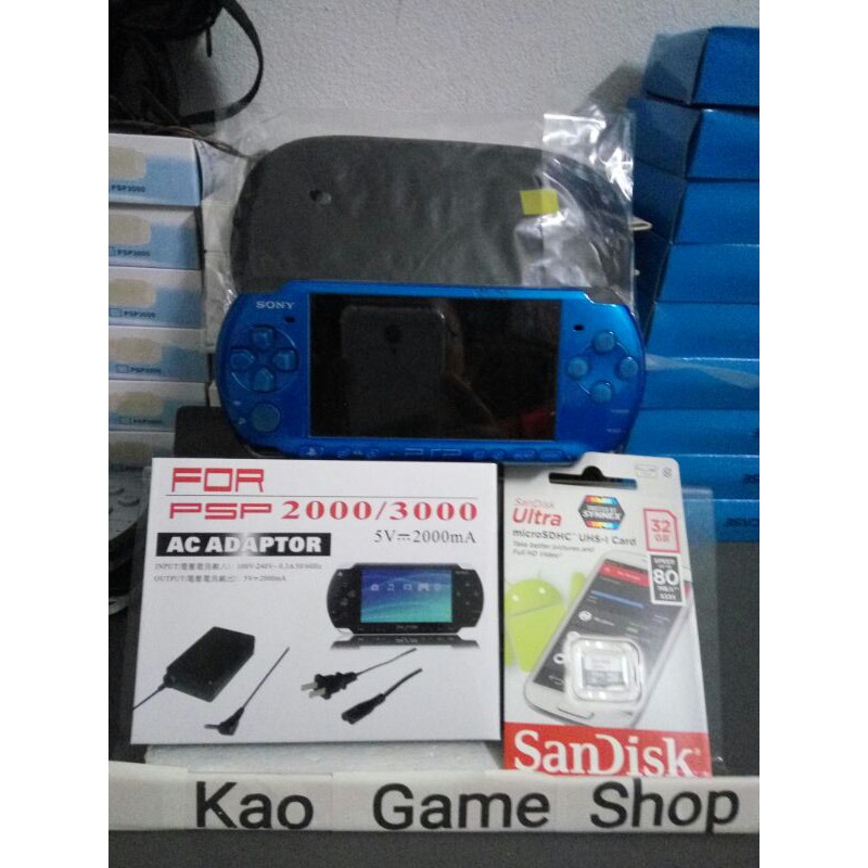PSPรุ่น3000สีน้ำเงินเมม32gbแปลงแล้วพร้อมลงเกม | Shopee Thailand