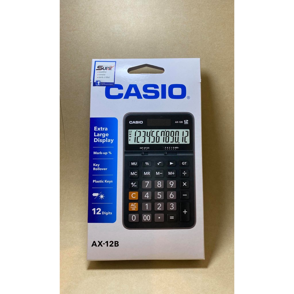 เครื่องคิดเลข Casio AX-12B ของแท้100% รับประกัน 2 ปี | Shopee Thailand