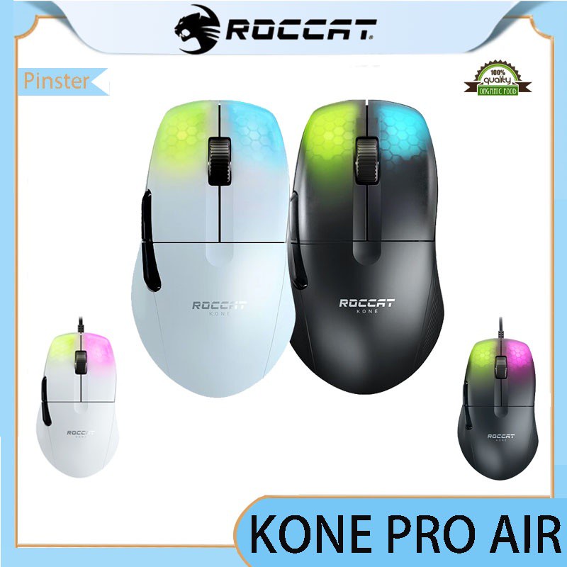 Roccat KONE PRO AIR เมาส์เกมมิ่งไร้สาย บลูทูธ สามโหมด น้ําหนักเบา มือ ...