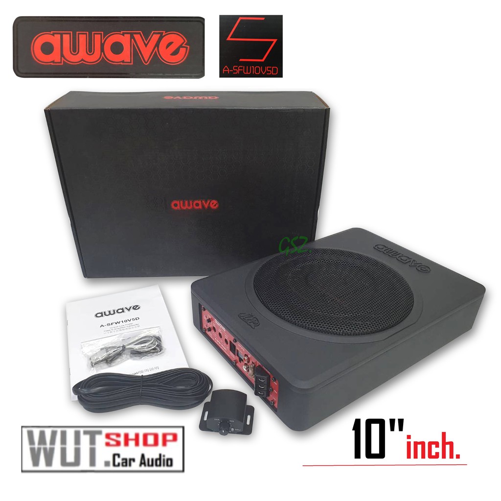 AWAVE 10 inch.SUBBOX ซับวูปเฟอร์ ขนาดดอก10นิ้ว (มีพอทข้าง)+รีโมทบูสเบส (HI TO LOW ในตัว) AWAVE ...