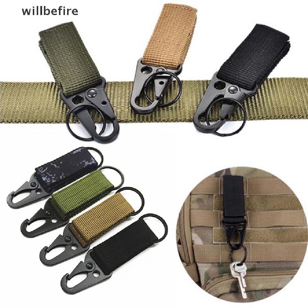 Willbefire Nylon Carabiner Hook Buckle Strap Hanging Belt Climbing ...