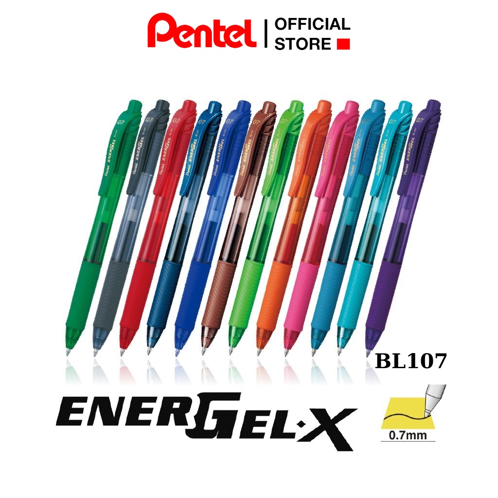 Pentel BL107 ปากกาเจล Nib 0.7mm| หมึกเขียนเรียบแห้งเร็วสุด ๆ| หนังสือ ...