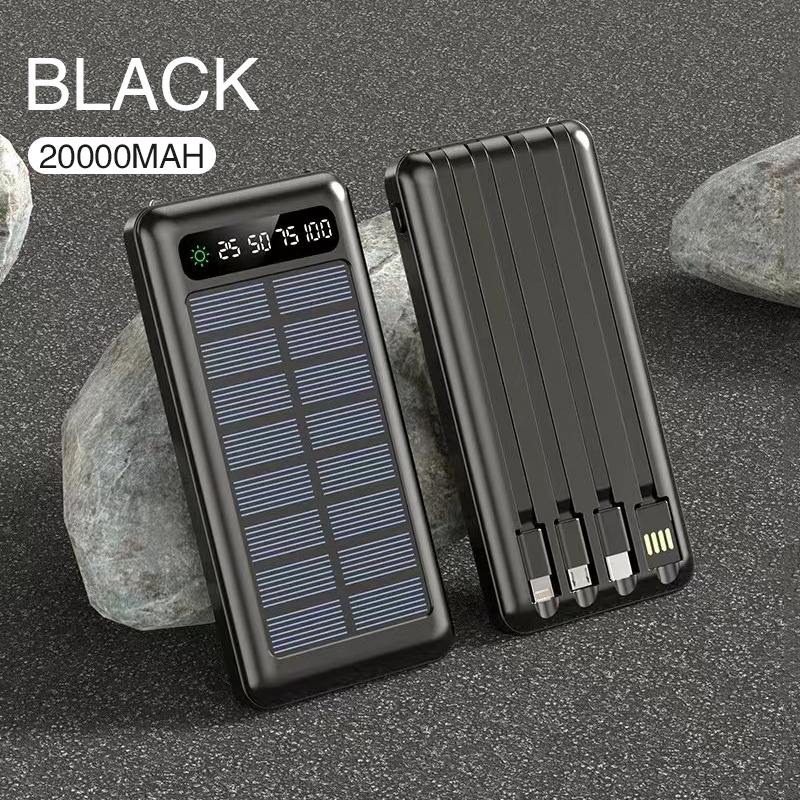 20000mAh Solar PowerBank Charger USB 20000mAh Power Bank พร้อมสายชาร์จ ...
