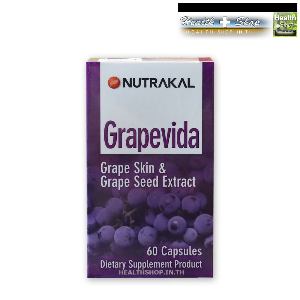 NUTRAKAL Grapevida 150mg 60cap ( Grape Skin Grape Seed องุ่น 150 mg 60 ...
