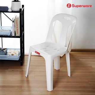 Srithai Superware เก้าอี้พลาสติก มีพนักพิงรุ่น ที่นั่ง สำหรับ สนาม นั่งเล่น วัด โต๊ะจีนรุ่น CH ...
