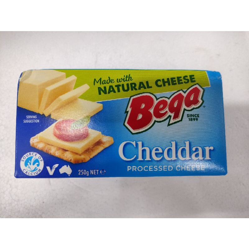 เชดด้าชีส Bega Processed Cheddar Cheese Block ขนาด 250กรัม หมดอายุ 25 ...