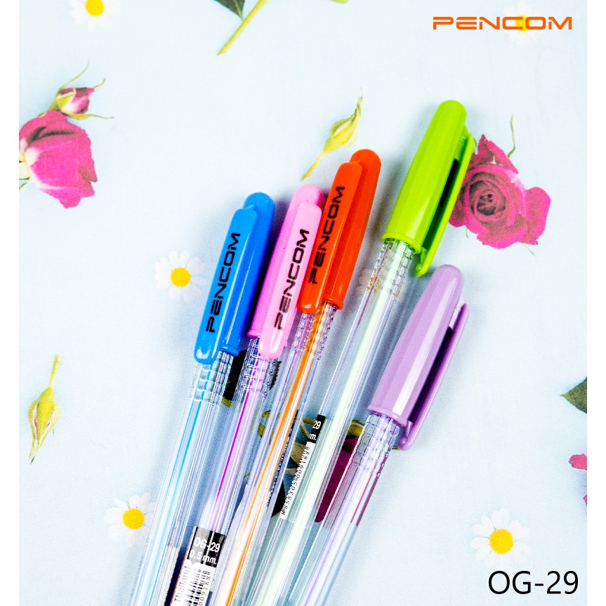 สีน้ำเงิน ปากกาแบบปลอกใส 0.5 mm. หมึกน้ำมัน Pencom OG29-Fancy ปากกาหมึกน้ำมันแบบปลอก | Shopee ...