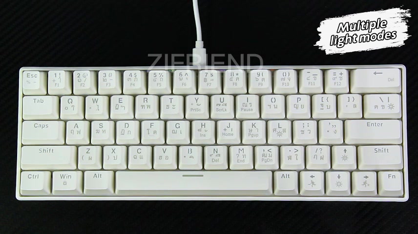 Zifriend KA646 คีย์บอร์ดเมคคานิคอล 63 คีย์ แบบใช้สาย สําหรับเล่นเกมส์ ...