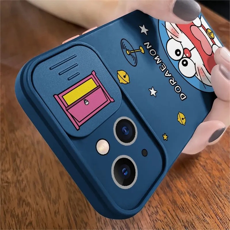 เคสโทรศัพท์มือถือ ลายการ์ตูนโดราเอมอนน่ารัก ป้องกันเลนส์กล้อง สําหรับ ...