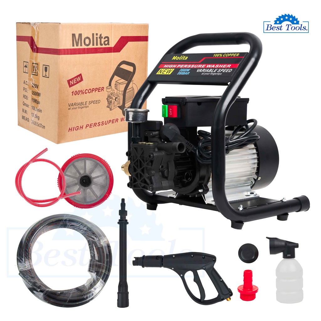Molita เครื่องฉีดน้ำแรงดันสูง ปั๊มน้ำแรงดันสูง 350 บาร์ 3500 วัตต์ ...