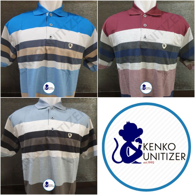 KATUN BLOCK XL49 เสื้อยืดคอปกลายเสื้อโปโล wangki ลายทางกระเป๋าผู้ชาย ...