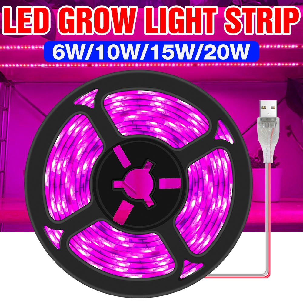 USB LED Grow Lamp Full Spectrum Plant Light Strip 0.5M 1M 2M 3M LED ...