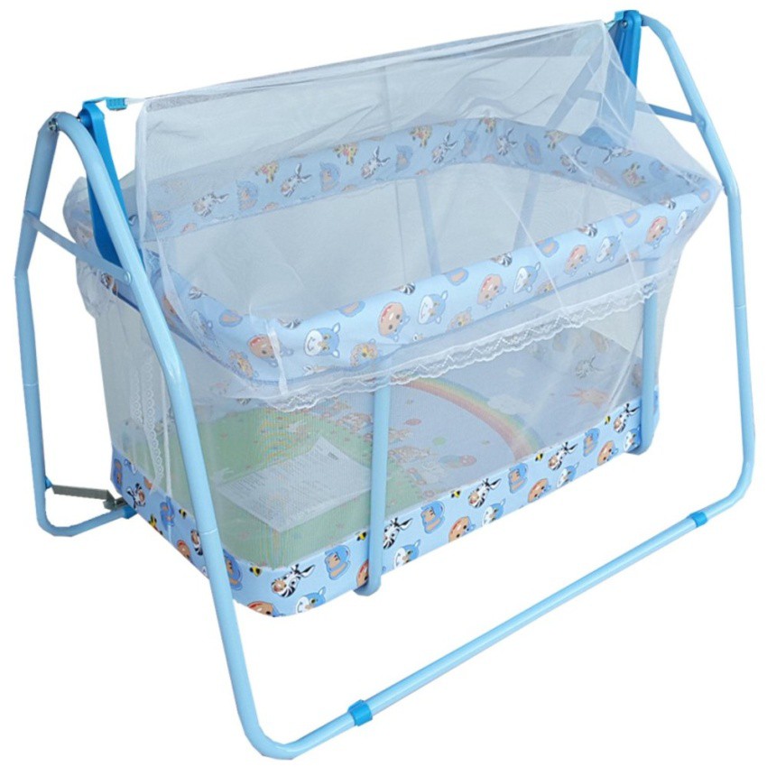 Baby Cradle เปลไกวเครเดิร์น รุ่น C-023 (สีฟ้า) | Shopee Thailand