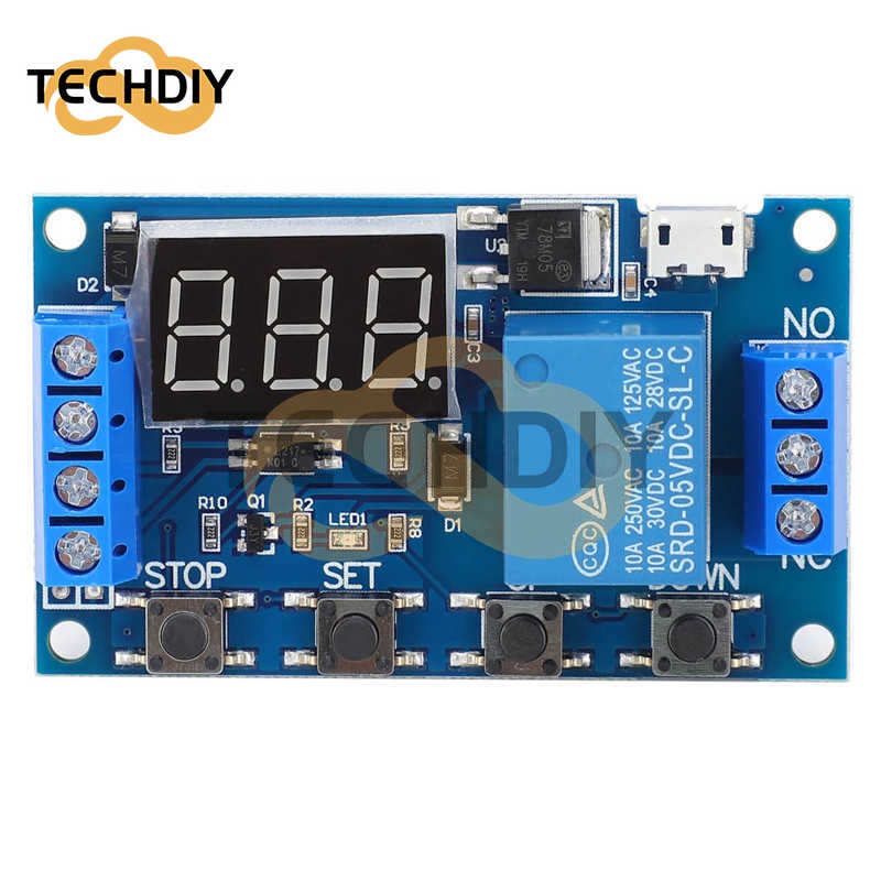 บอร์ดรีเลย์สวิตช์วงจรตั้งเวลา 6-30V Micro USB 5V JZ-801 | Shopee Thailand