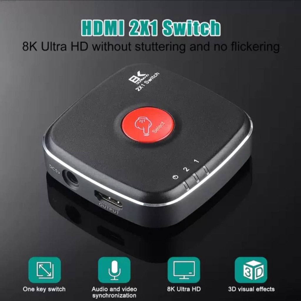 2X1 8K HDR HDMI Conmutador Switch 2X1 4K 120Hz HDR HDMI Switch 2 in 1 ...