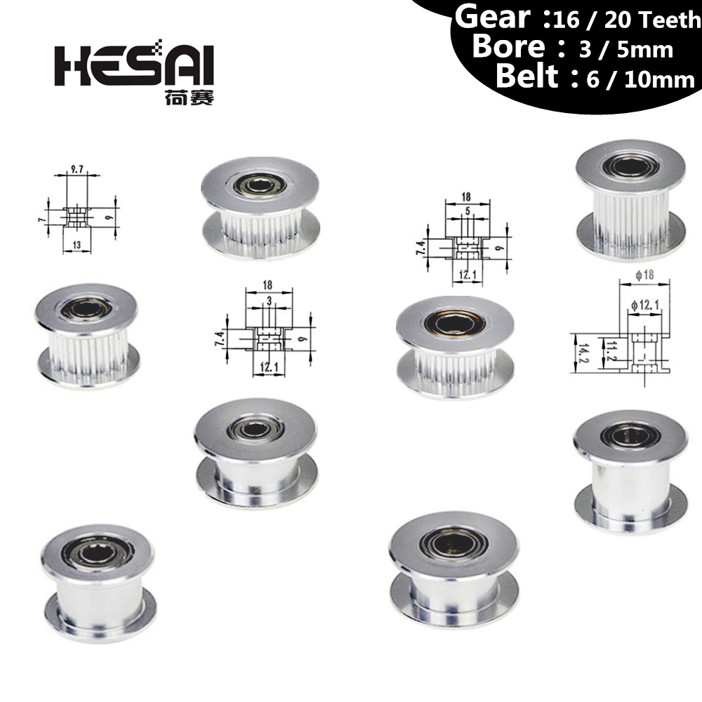 GT2 Pulley 16/20 Without Teeth Pulley 16/20Teeth OR Without Teeth ...