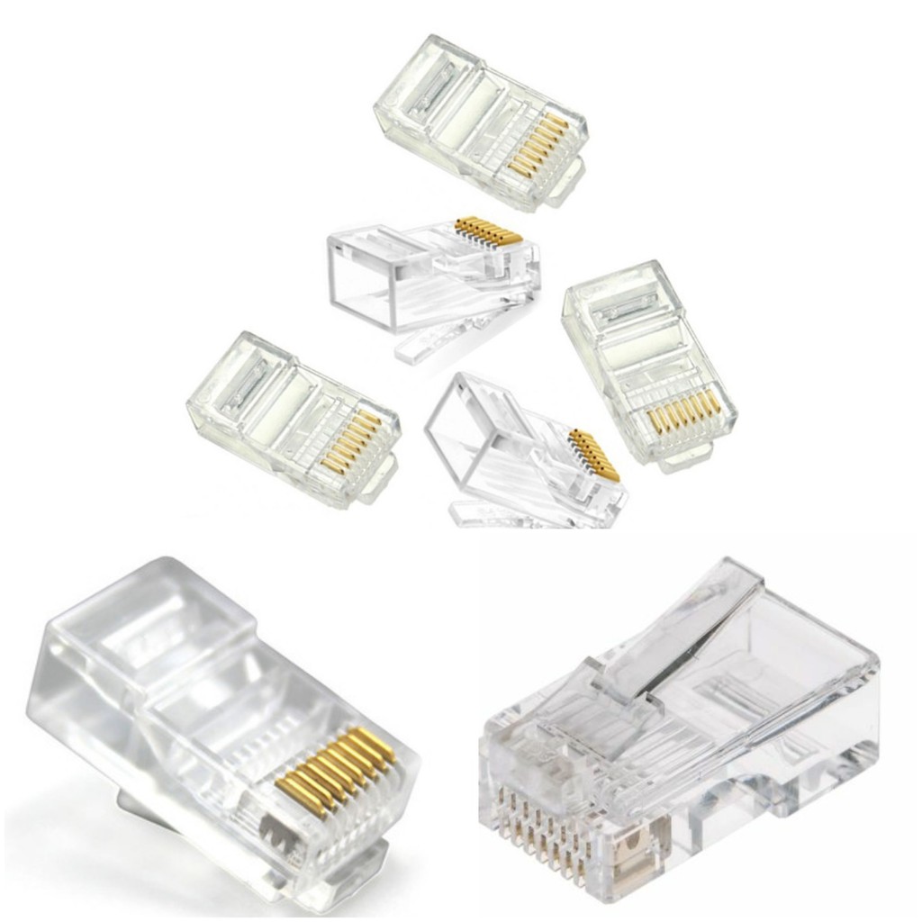 RJ45 CAT5/ CAT6 /CAT5หัวทะลุ/ CAT6หัวทะลุ หัวแลน (1แพ็คมี 100 หัว ...