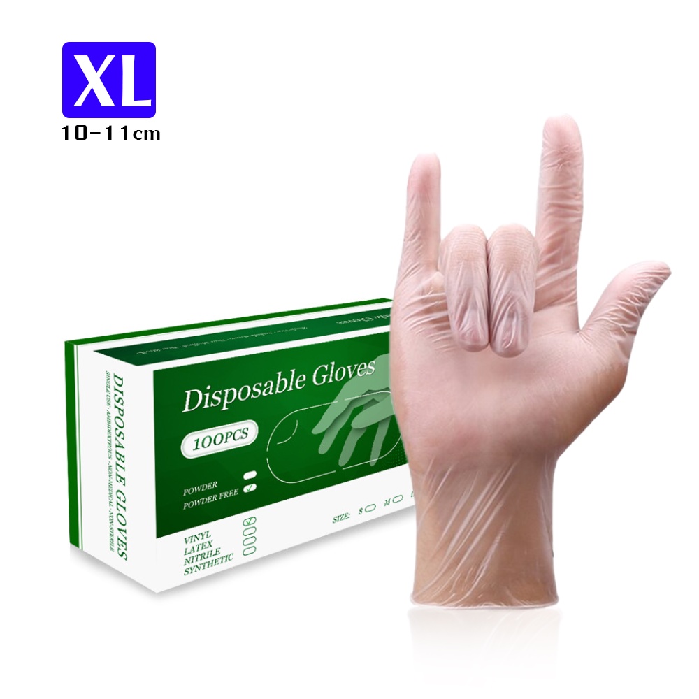 ถุงมือยางไวนิล ใช้ทำอาหาร ถุงมือยางไม่มีแป้ง poly vinyl chloride ...