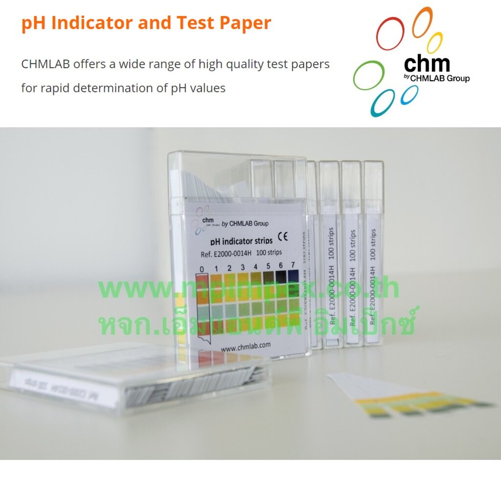 CHMLAB™ ชุดทดสอบค่า pH 1-14, (pH Test Strips, 4 pad), 100 แผ่น/กล่อง ...