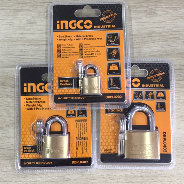 กุญแจ แม่กุญแจ กุญแจทองเหลือง ขนาด 20,30,40mm iNGGO Brass Padlock | Shopee Thailand
