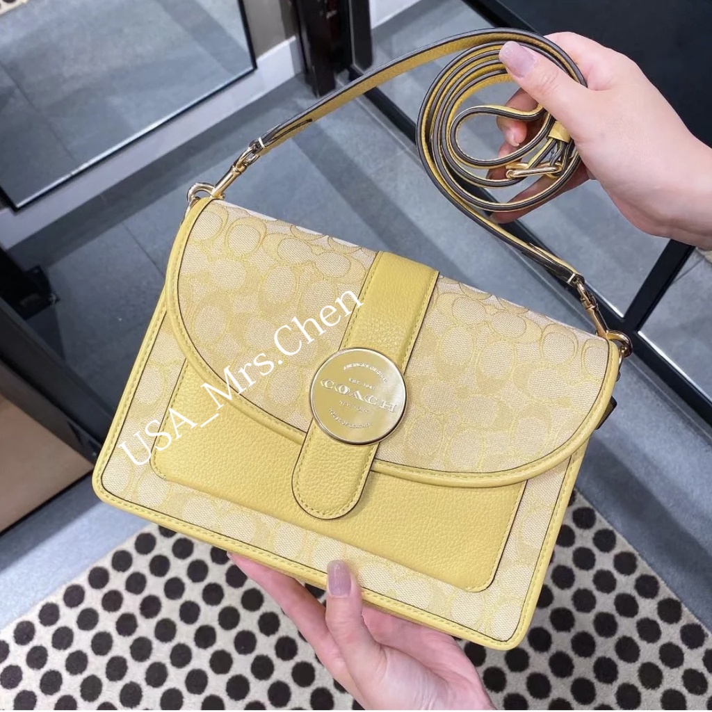 COACH Lonnie C8307 กระเป๋าบุรุษไปรษณีย์ - ซองจดหมายหัวเข็มขัดกลม ...