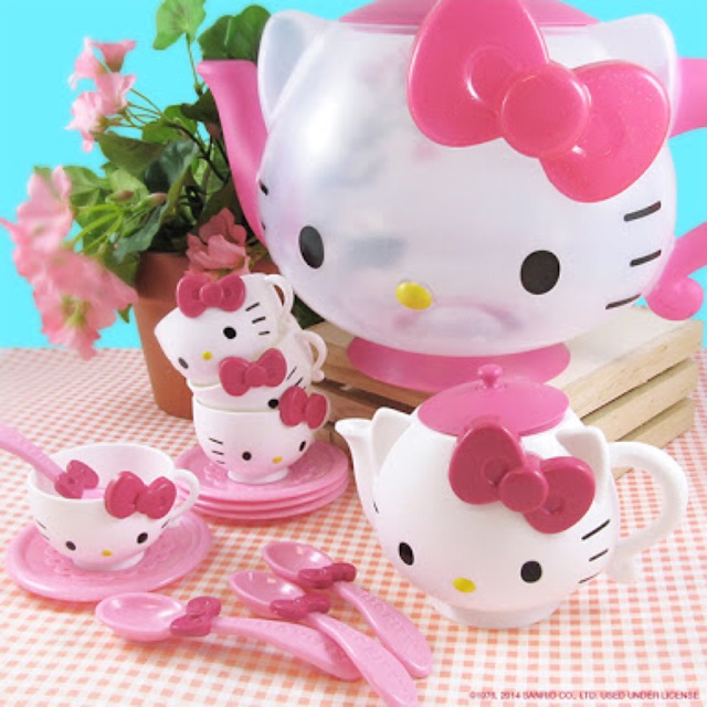 Hello Kitty Tea Party Set (USA) ชุดน้ำชาในโหลกาคิตตี้ | Shopee Thailand