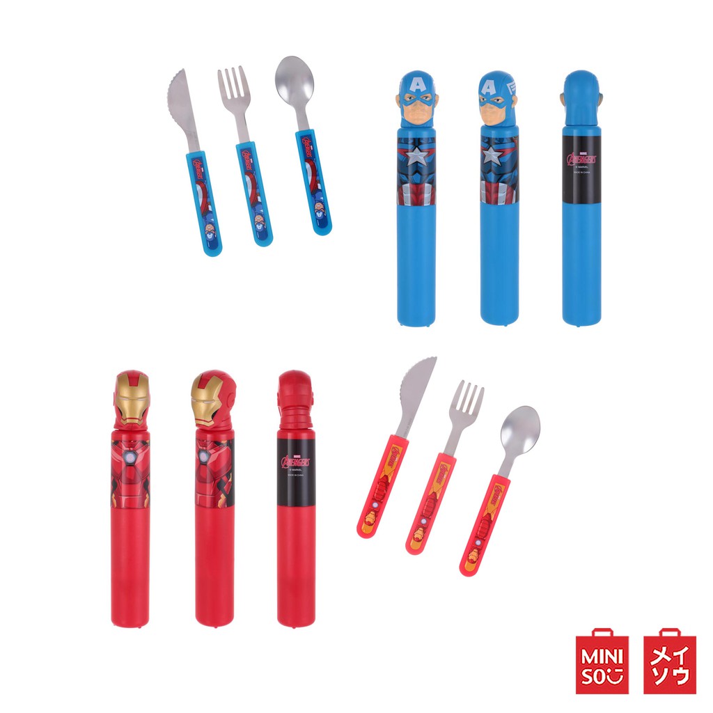 MINISO x Marvel อุปกรณ์ทานอาหาร ชุดอุปกรณ์โต๊ะอาหาร Avengers | Shopee ...