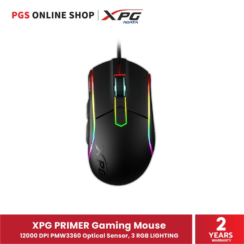 XPG PRIMER Gaming Mouse (เมาส์) 12000 DPI PMW3360 Optical Sensor, 3 RGB ...