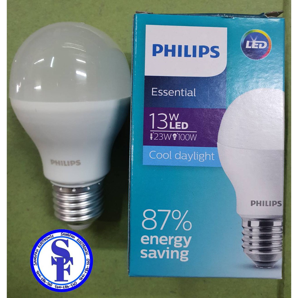 Philips หลอดไฟ LED Bulb 13W ขั้ว E27 สีคูลเดย์ไลท์ (6500K) ขนาด 13 ...
