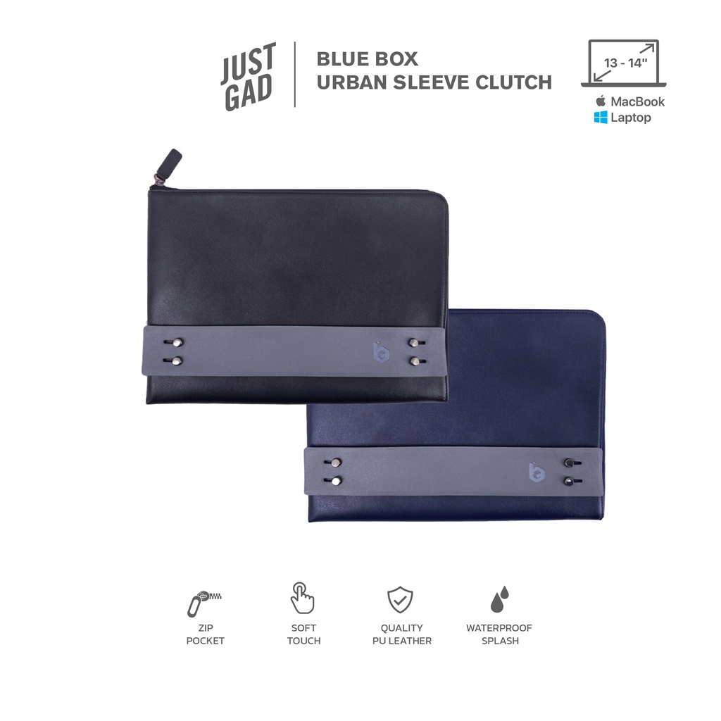 Blue Box Urban Sleeve Clutch For Macbook/Laptop Navy Blue | Shopee Thailand