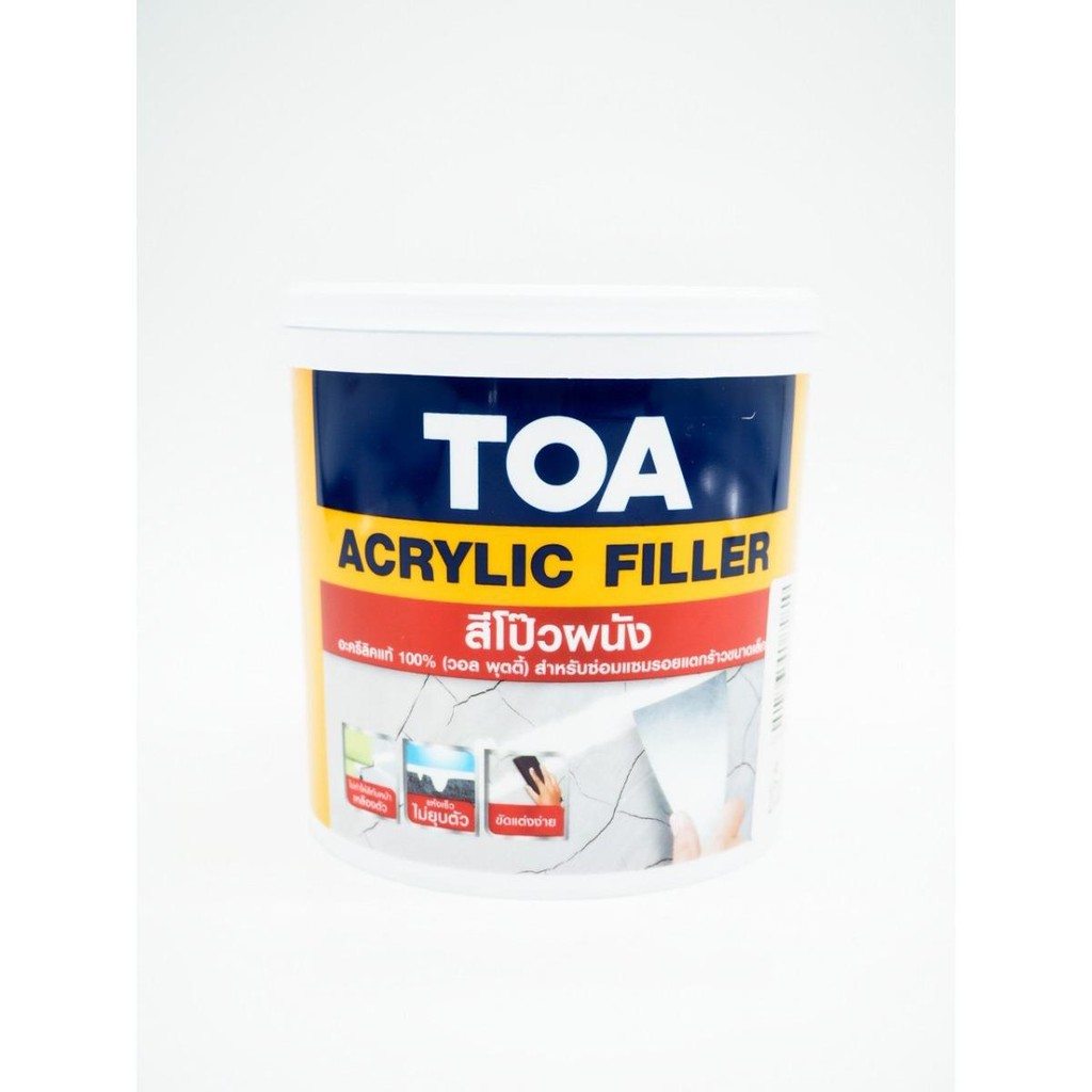 TOA ACRYLIC FILLER สีโป้วผนัง อะคริลิกแท้ 100% ขนาด กระป๋อง บรรจุ 0.946 ลิตรด (1/4 แกลลอน ...