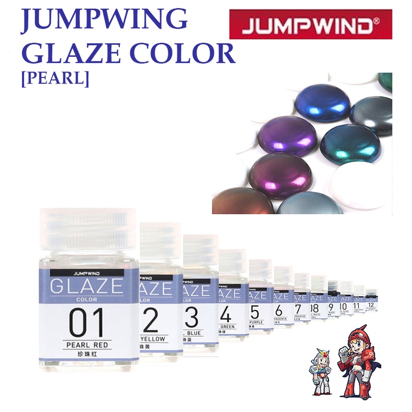 สีแอร์บรัช [JUMPWIND] GC GLAZE PEARL COLOUR 01-12 LACQUER COLOR SERIES ...