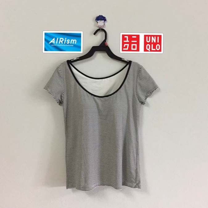 เสื้อยืด Airism แบรนด์ Uniqlo เสริมบรา(Bratop) ใหม่มาก | Shopee Thailand