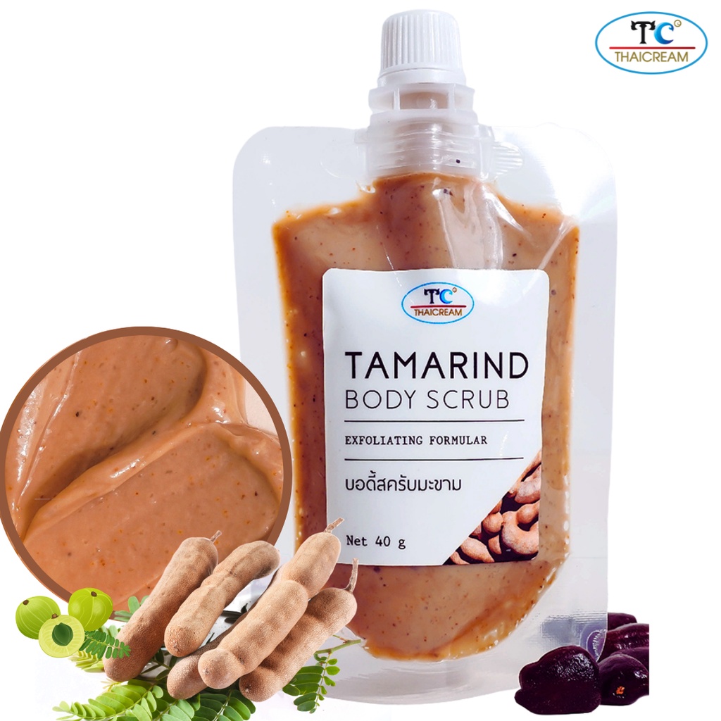 Thaicream สครับมะขาม สครับขัดผิว มะขาม ไทยครีม Tamarind Body Scrub 40g ...