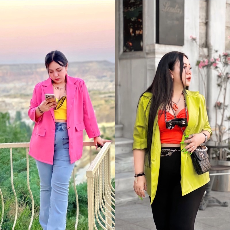 F6 พร้อมส่ง เบลเซอร์สาวอวบผ้าเปเป้ อก 40-52 นิ้ว(เฉพาะเสื้อ) รุ่นเปเป้มาชิ 100KG | Shopee Thailand